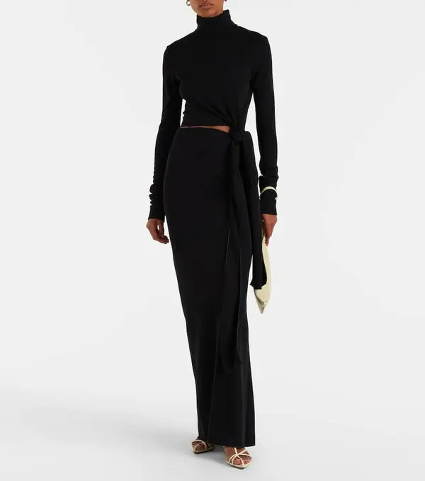 Sportmax Cutout Jersey Maxi Dress