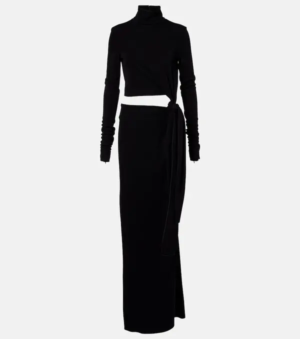 Sportmax Cutout Jersey Maxi Dress - Black
