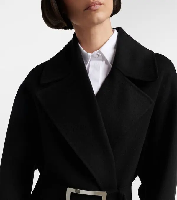 Sportmax Belted Virgin Wool Wrap Coat