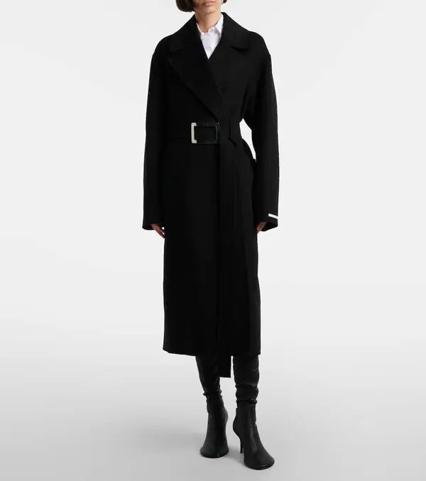 Sportmax Belted Virgin Wool Wrap Coat