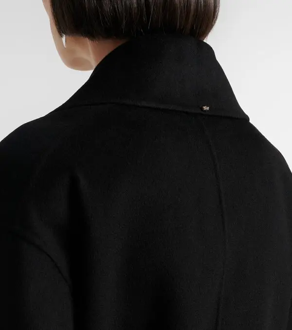 Sportmax Belted Virgin Wool Wrap Coat - Black