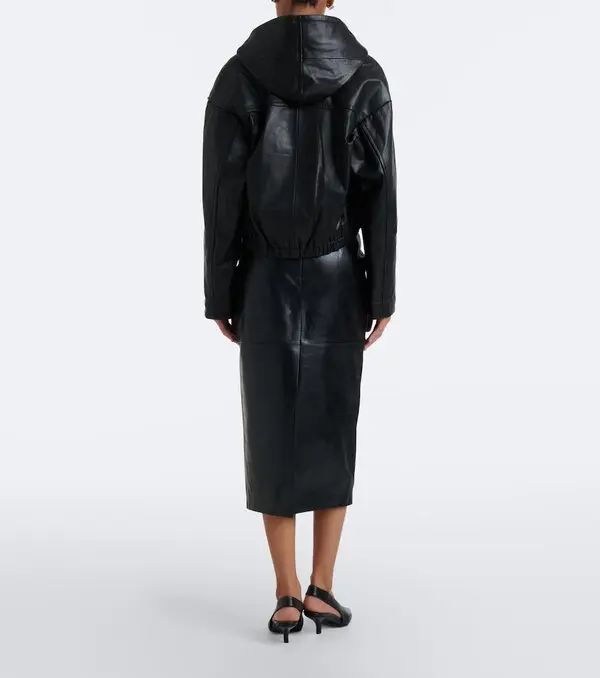 Sportmax Leather Pencil Skirt