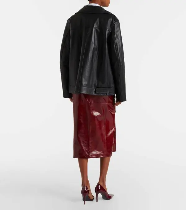 Sportmax Leather Pencil Skirt