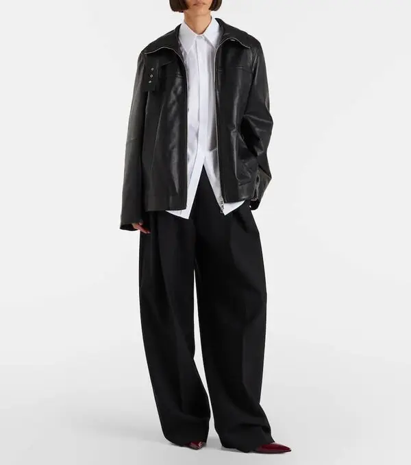 Sportmax Oversized Leather Jacket