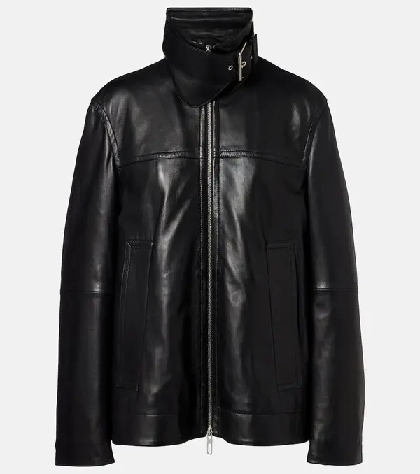 Sportmax Oversized Leather Jacket - Black