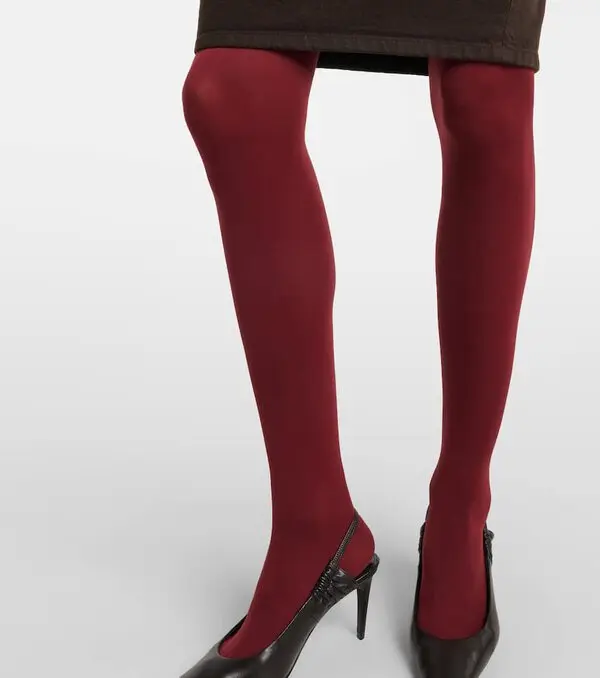 Wolford Velvet De Luxe Tights - Red