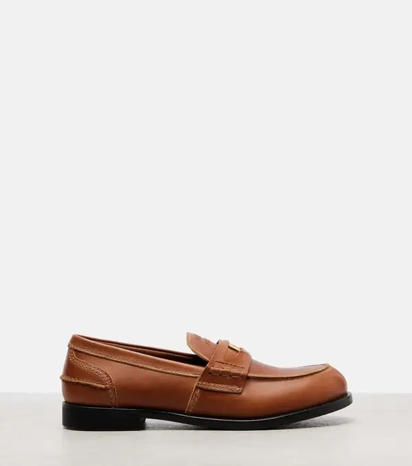 Miu Miu Leather Penny Loafers