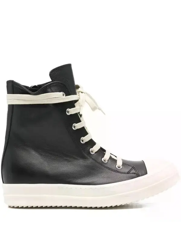 Rick Owens Leather High-top Sneakers - Black