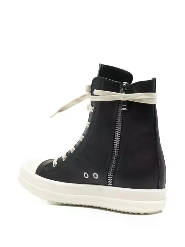 Rick Owens Leather High-top Sneakers - Black