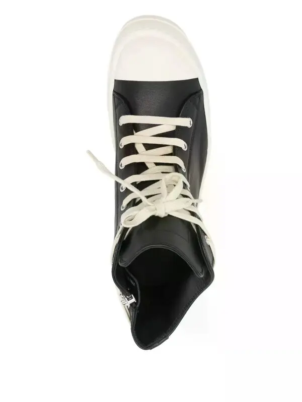 Rick Owens Leather High-top Sneakers - Black