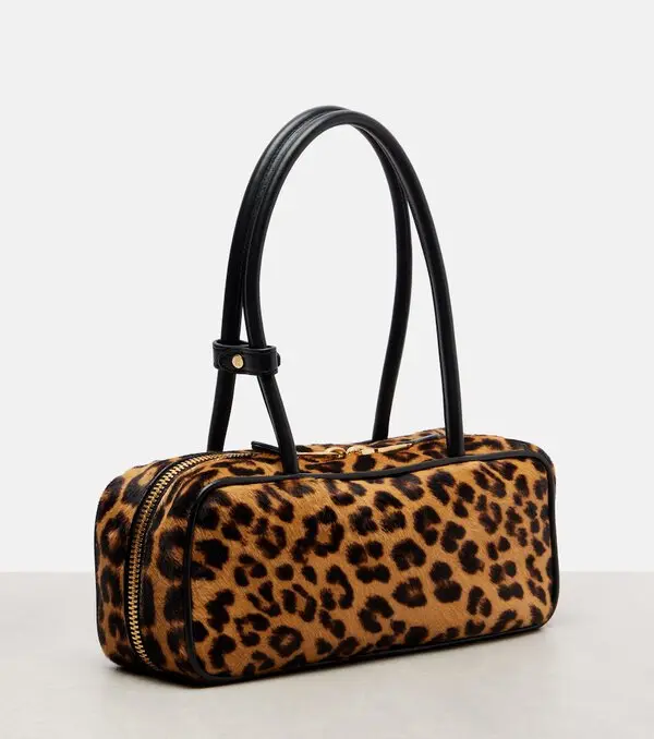 Miu Miu Leopard-print Calf Hair Shoulder Bag - Brown