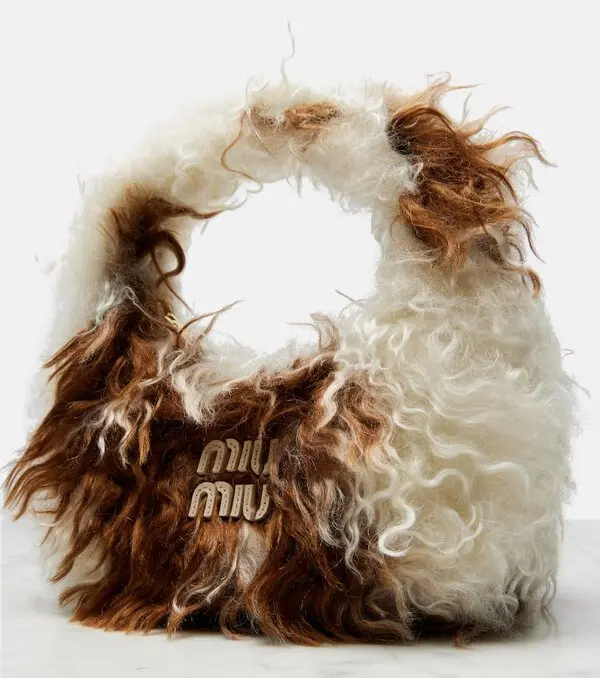 Miu Miu Wander Cow-print Mohair Shoulder Bag