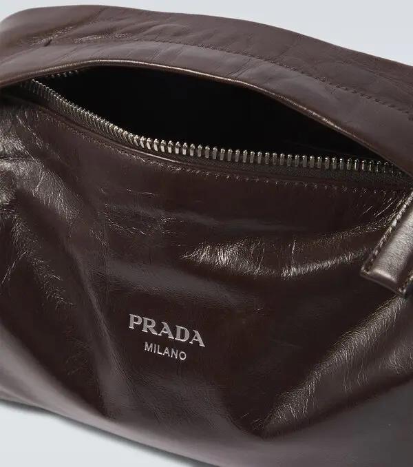 Prada Leather Tote Bag - Brown