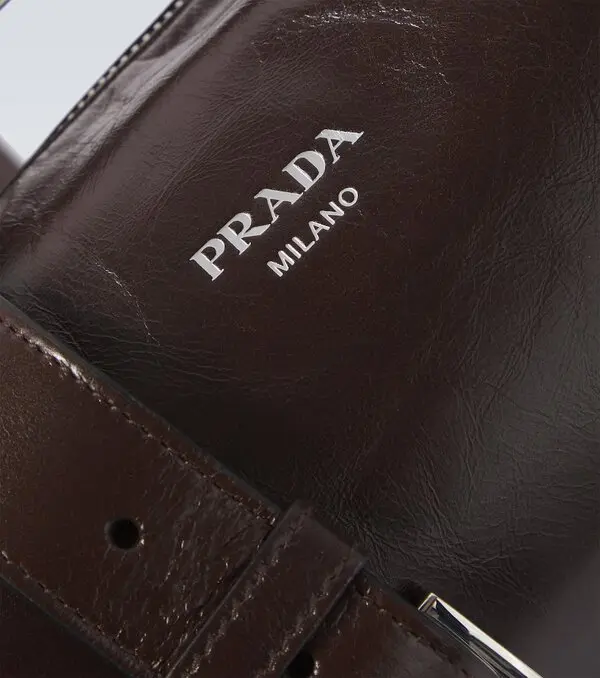 Prada Leather Tote Bag - Brown