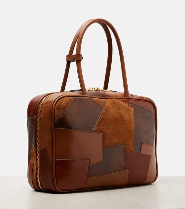 Miu Miu Patchwork Leather Tote - Brown