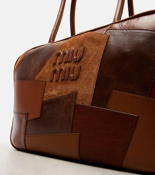 Miu Miu Patchwork Leather Tote - Brown