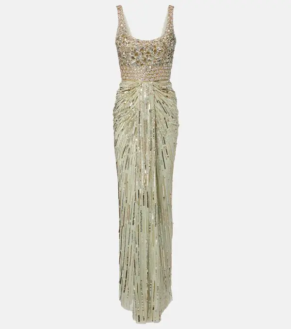 Jenny Packham Elixir Embellished Gown - Green