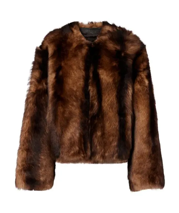 NILI LOTAN Elan Shearling Jacket - Brown