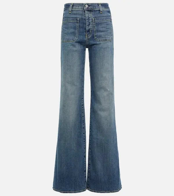 NILI LOTAN Florence High-rise Flared Jeans - Blue