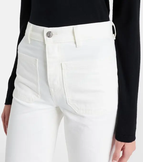 NILI LOTAN Florence High-rise Flared Jeans - White