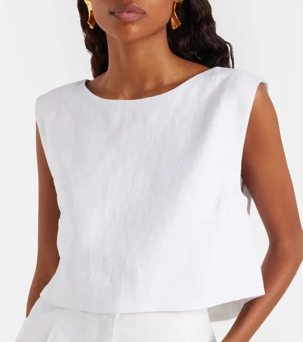 Posse Martina Cropped Linen Top