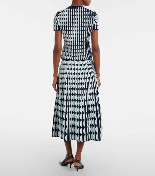 Simkhai Micah Knitted Scalloped Midi Skirt