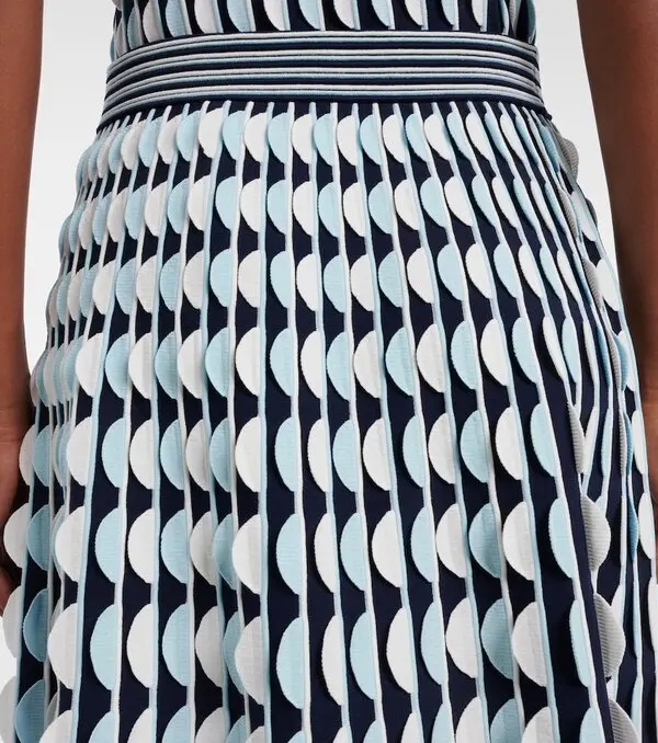 Simkhai Micah Knitted Scalloped Midi Skirt - Blue