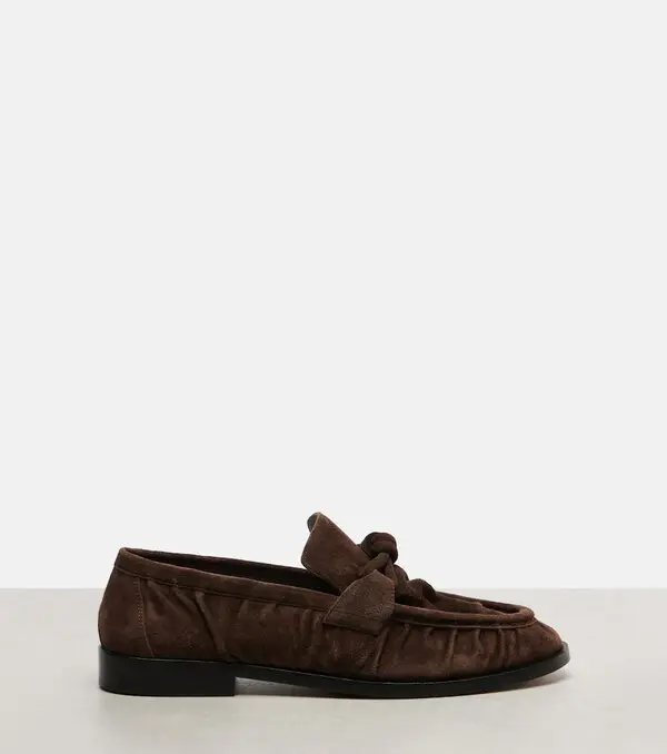 Bottega Veneta Astaire Knot Suede Loafers - Brown