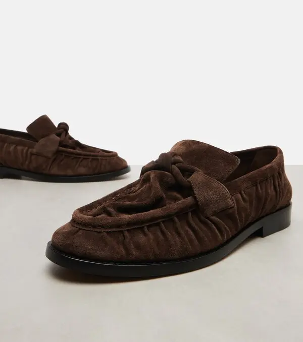 Bottega Veneta Astaire Knot Suede Loafers - Brown