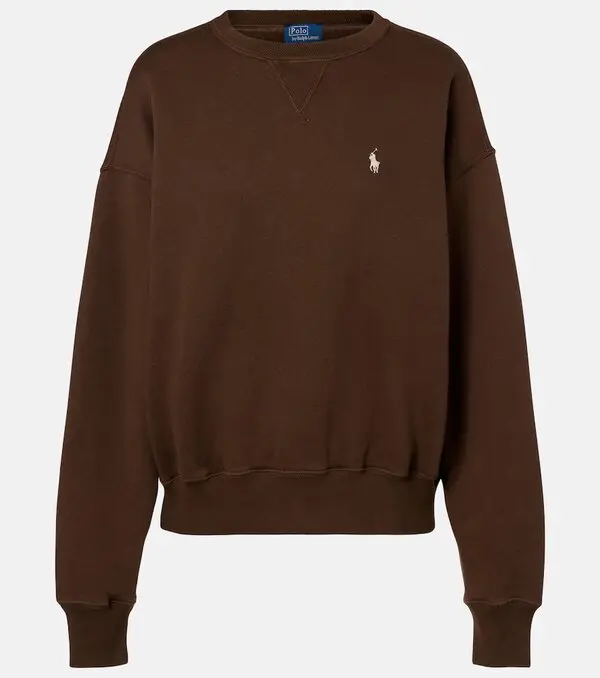 Polo Ralph Lauren Logo Cotton-blend Jersey Sweatshirt - Brown