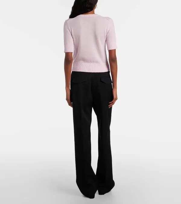 JIL SANDER Wool Wide-leg Pants - Black
