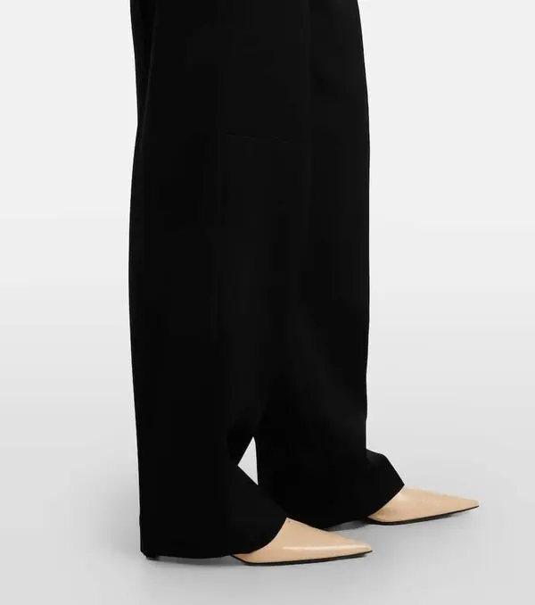 JIL SANDER Wool Wide-leg Pants - Black