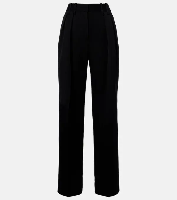 JIL SANDER Wool Wide-leg Pants - Black