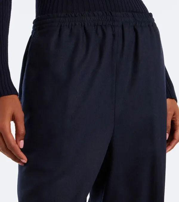 JIL SANDER Wool Wide-leg Trousers - Blue