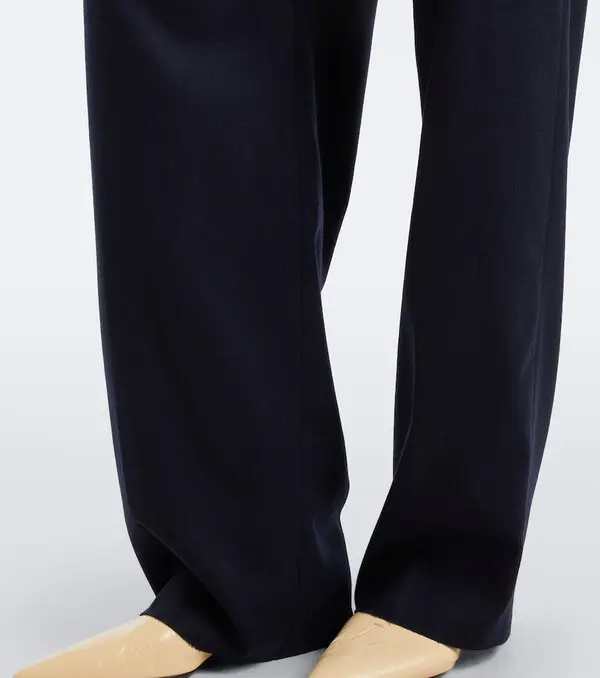 JIL SANDER Wool Wide-leg Trousers - Blue