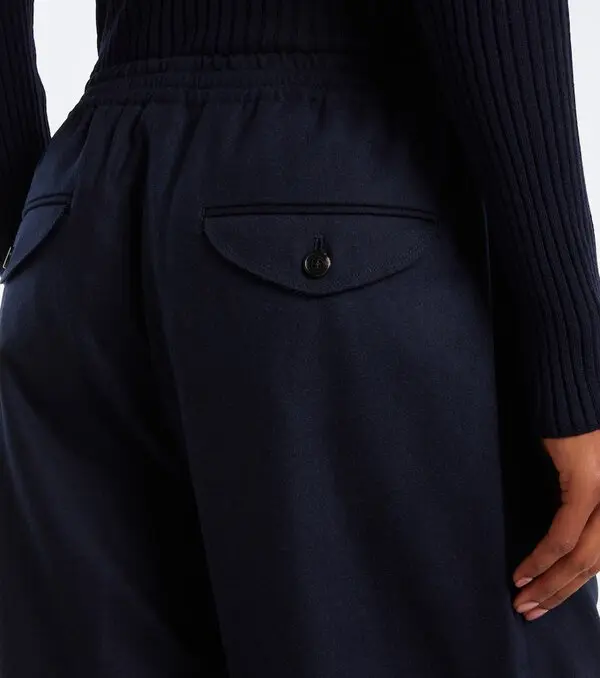 JIL SANDER Wool Wide-leg Trousers - Blue