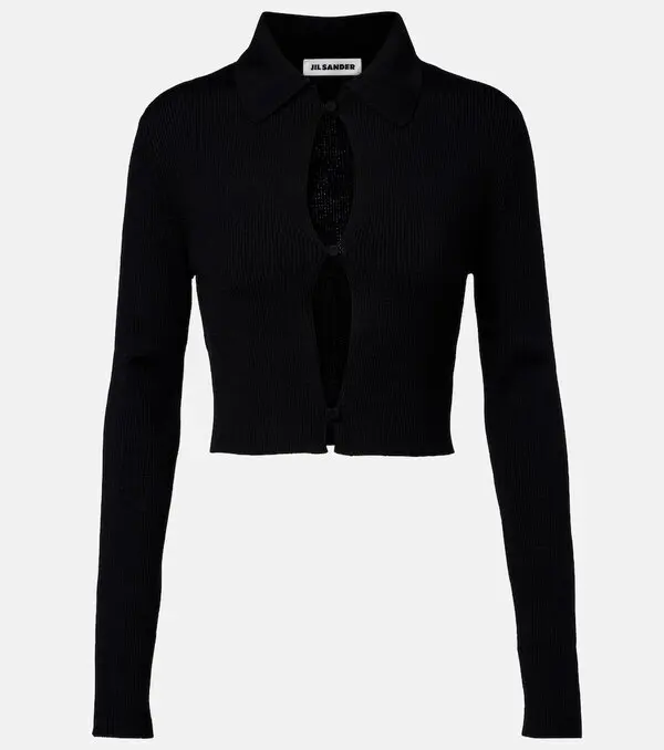 JIL SANDER Virgin Wool Cardigan - Black