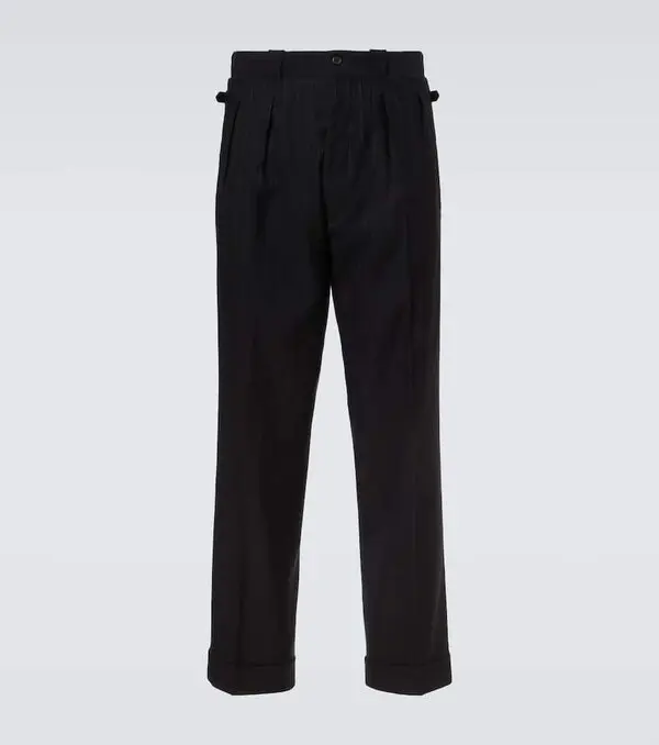 Prada Pinstriped Pleated Wool-blend Pants