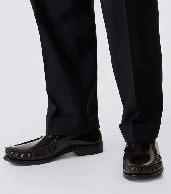 Prada Pinstriped Pleated Wool-blend Pants