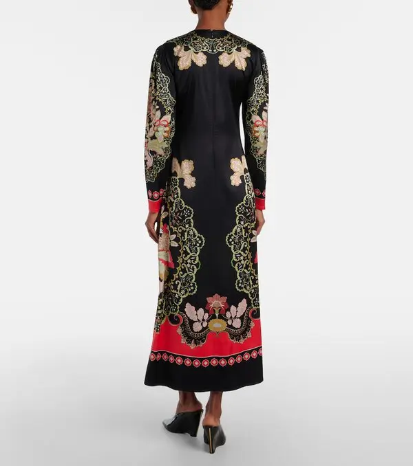 La DoubleJ Cornucopia Placée Ruffled Midi Dress - Black