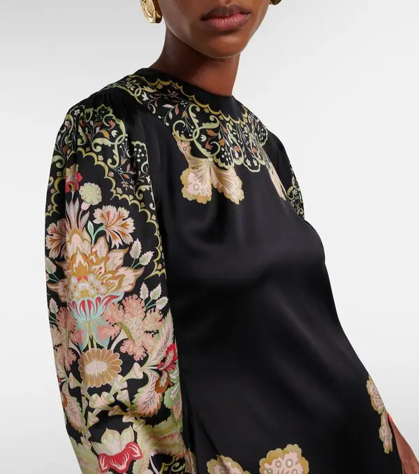 La DoubleJ Cornucopia Placée Ruffled Midi Dress - Black