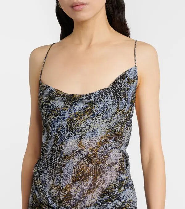 Christopher Esber Snake-print Draped Silk Maxi Dress - Multicoloured