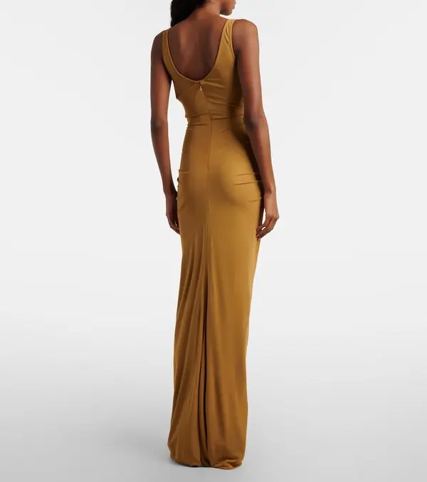 Christopher Esber Salacia Cutout Draped Maxi Dress - Beige