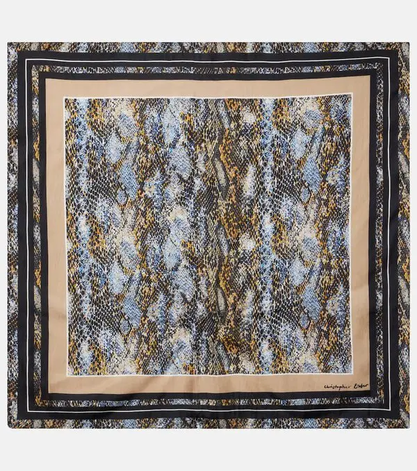 Christopher Esber Snake-print Silk Scarf