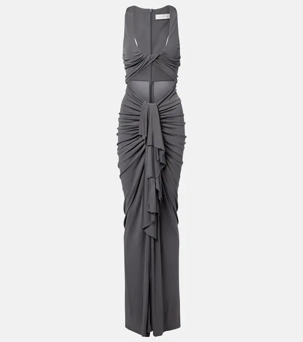 Christopher Esber Vivenda Cutout Gathered Gown - Blue