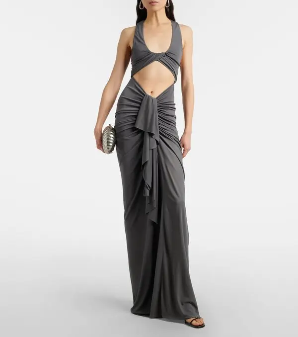 Christopher Esber Vivenda Cutout Gathered Gown - Blue