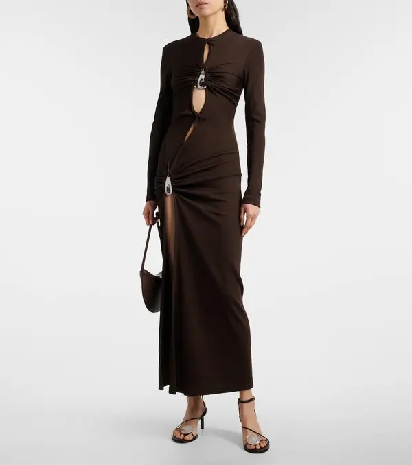 Christopher Esber Cutout Ribbed-knit Midi Dress