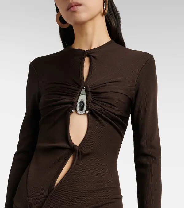 Christopher Esber Cutout Ribbed-knit Midi Dress
