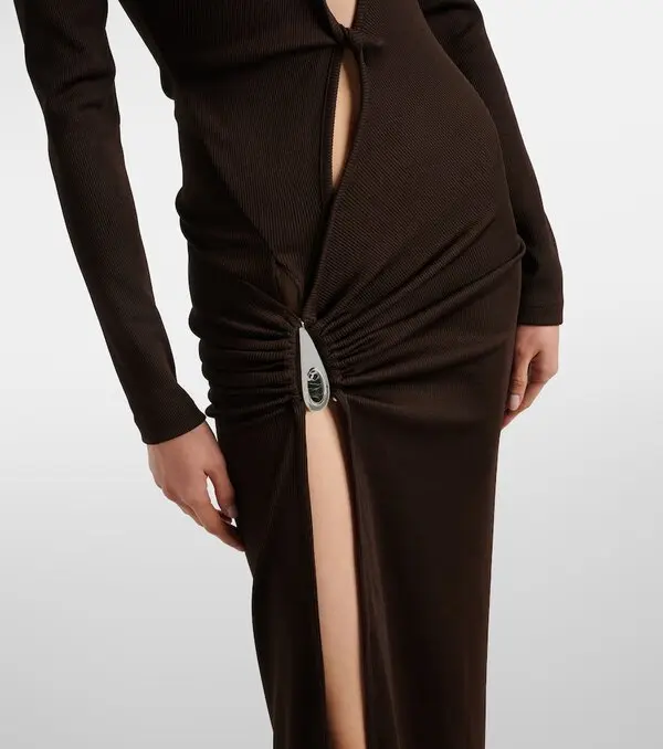 Christopher Esber Cutout Ribbed-knit Midi Dress
