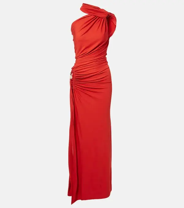 Christopher Esber Cutout Draped One-shoulder Gown - Orange